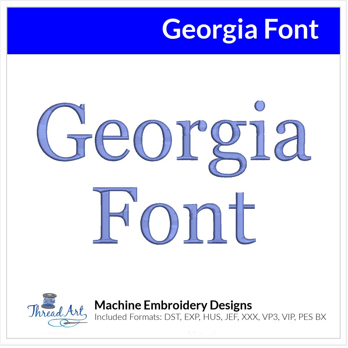 Georgia Font Machine Embroidery Design Set - Alphabet Letters Numbers ...