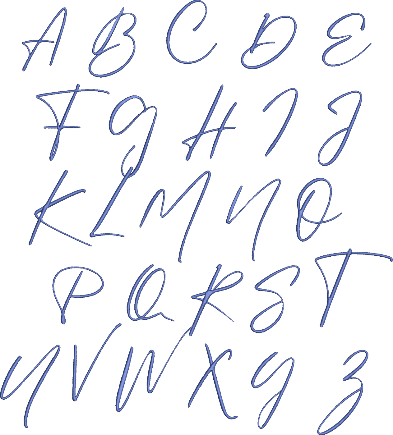 Stylish Script Font Machine Embroidery Design Set - Cursive Alphabet L ...