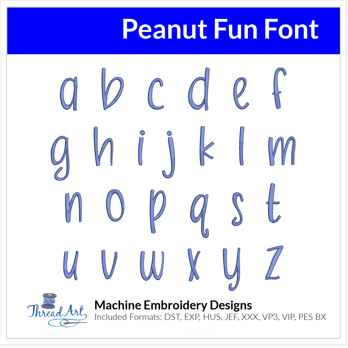 Peanut Fun Font Machine Embroidery Design Set - Alphabet Letters BX Fo ...