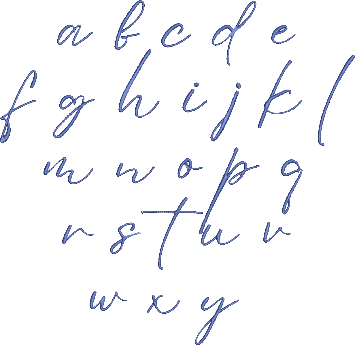 Stylish Script Font Machine Embroidery Design Set - Cursive Alphabet L ...