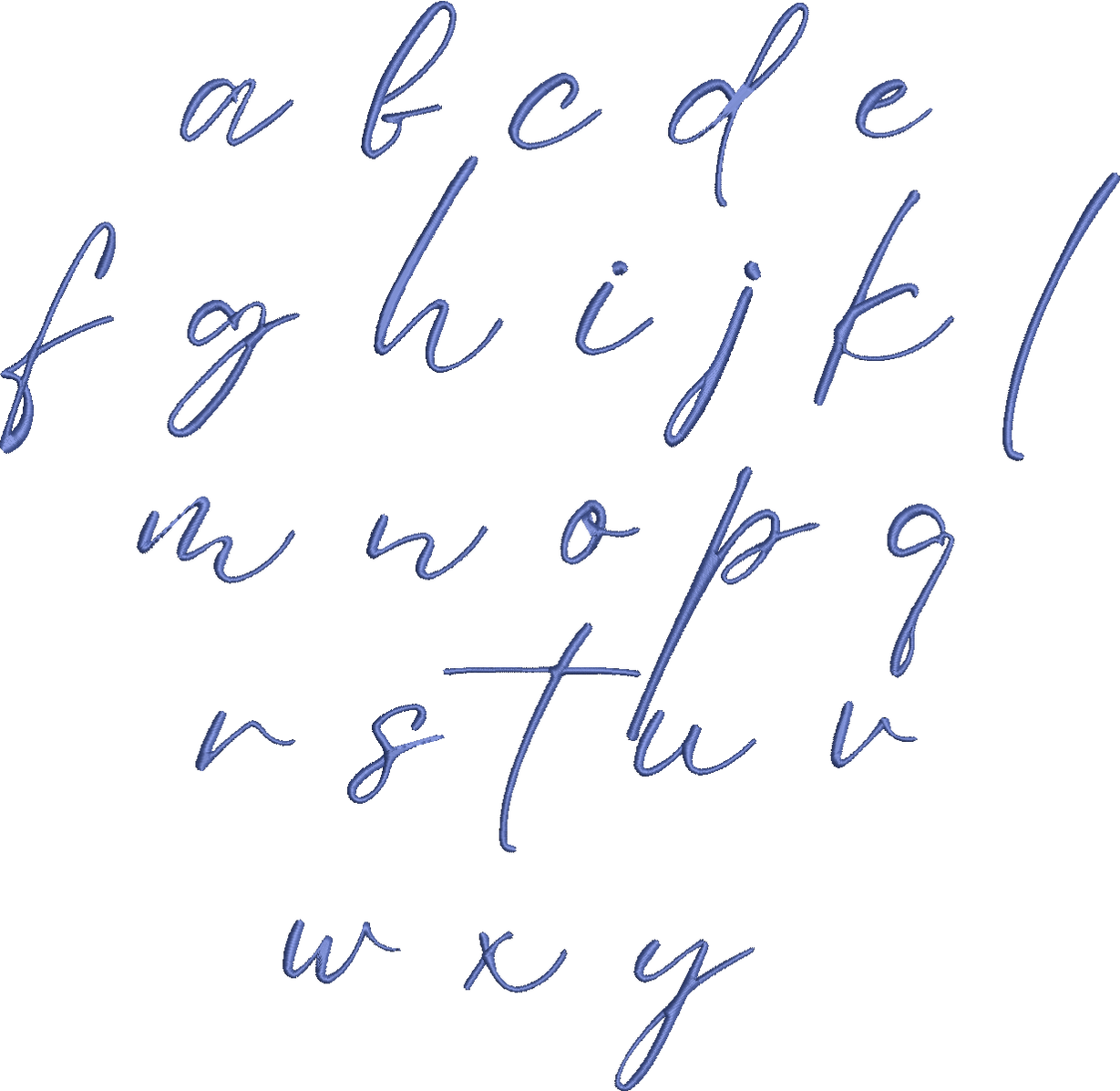 Stylish Script Font Machine Embroidery Design Set - Cursive Alphabet L ...