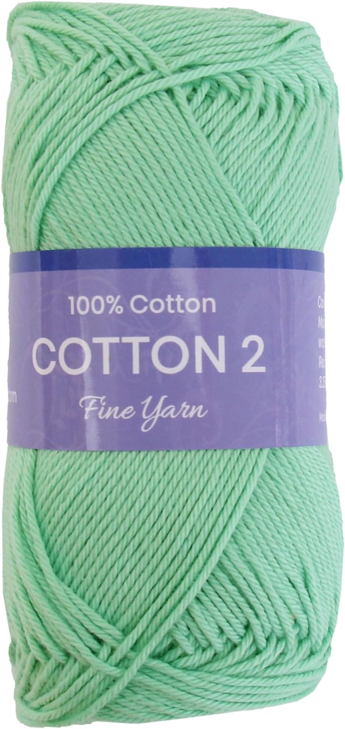 Crochet Cotton Yarn - Mint Green - #2 Sport Weight - 50 gram skeins ...