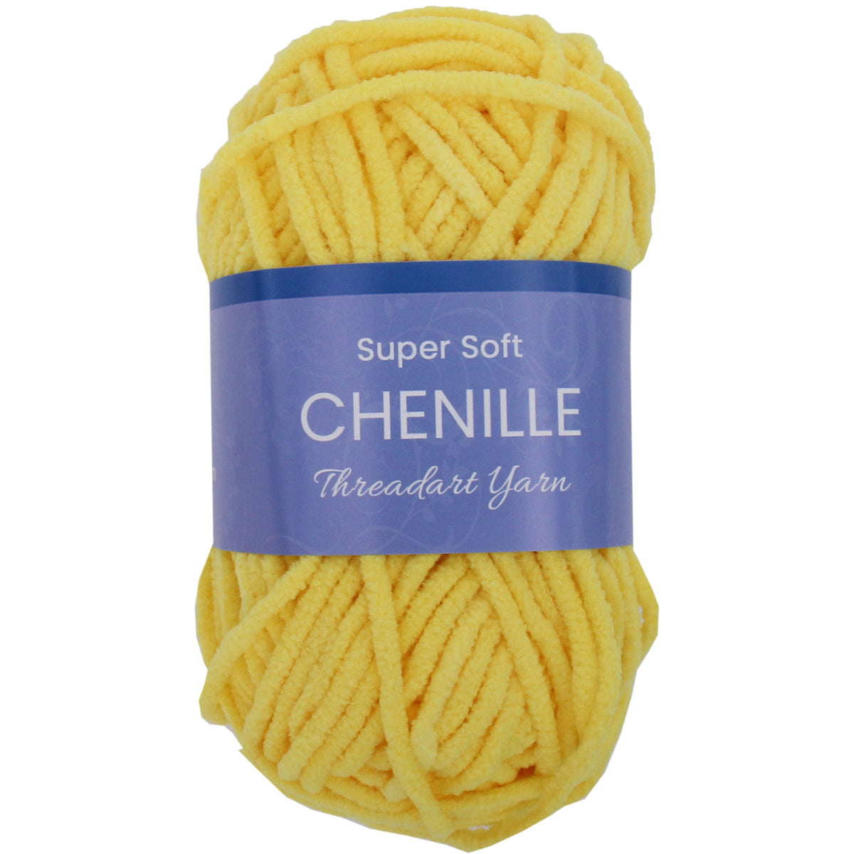 Super Soft Yellow Chenille Yarn - Chunky Size 5 - 60 yds - By ThreadArt ...