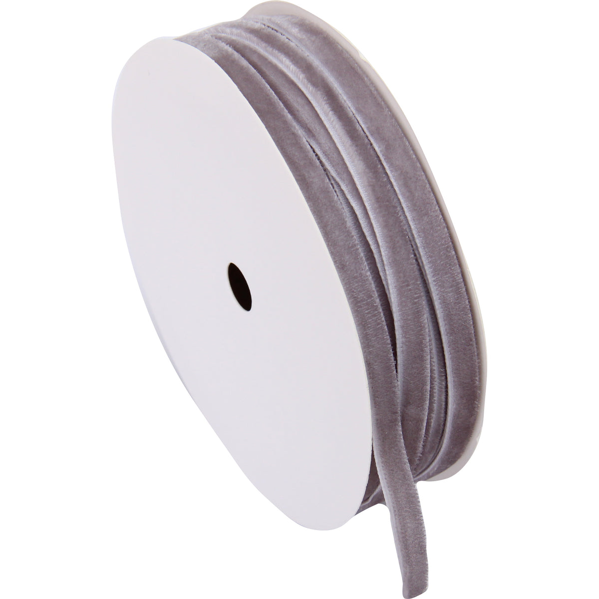 Silver Velvet Ribbon - Thin 1/4" Wide Roll - 5 Yard Roll — Threadart.com