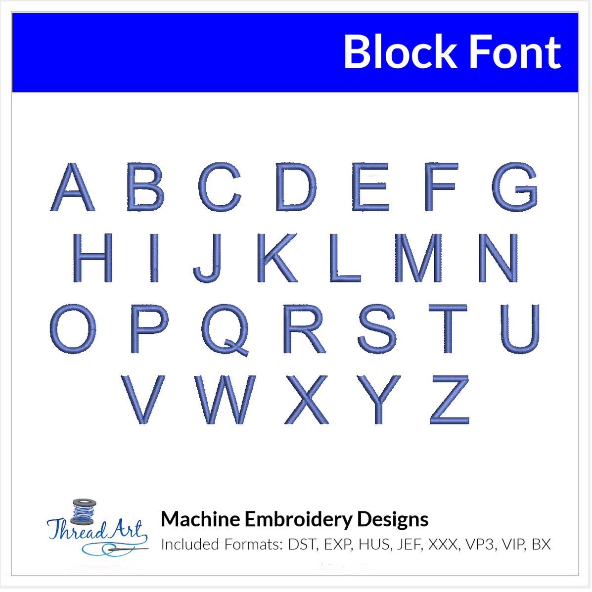 Block Font Machine Embroidery Design Set - Alphabet Letters BX Font ...