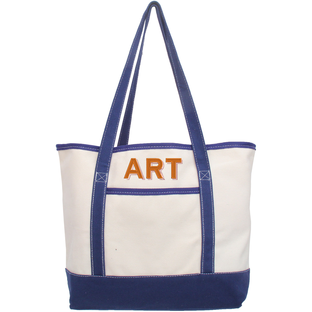 Personalized Boat Tote Bags Embroidered With Two Color Shadow Block ...
