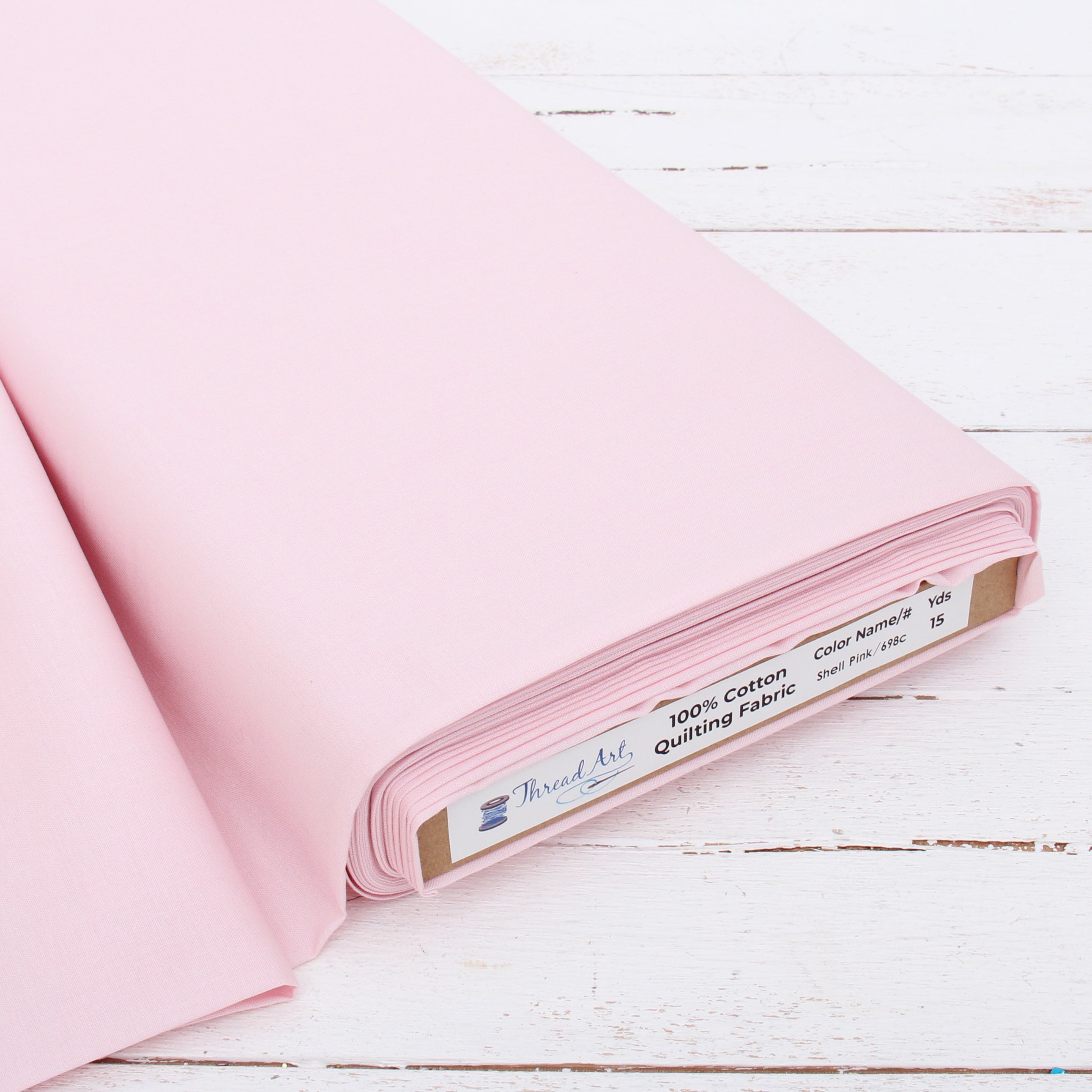 Premium Cotton Quilting Fabric Sold By The Yard - Solid Shell Pink ...