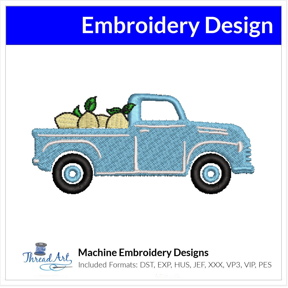 Lemon Truck Embroidery Design Instant Download Cute Summer Vintage - 3 ...