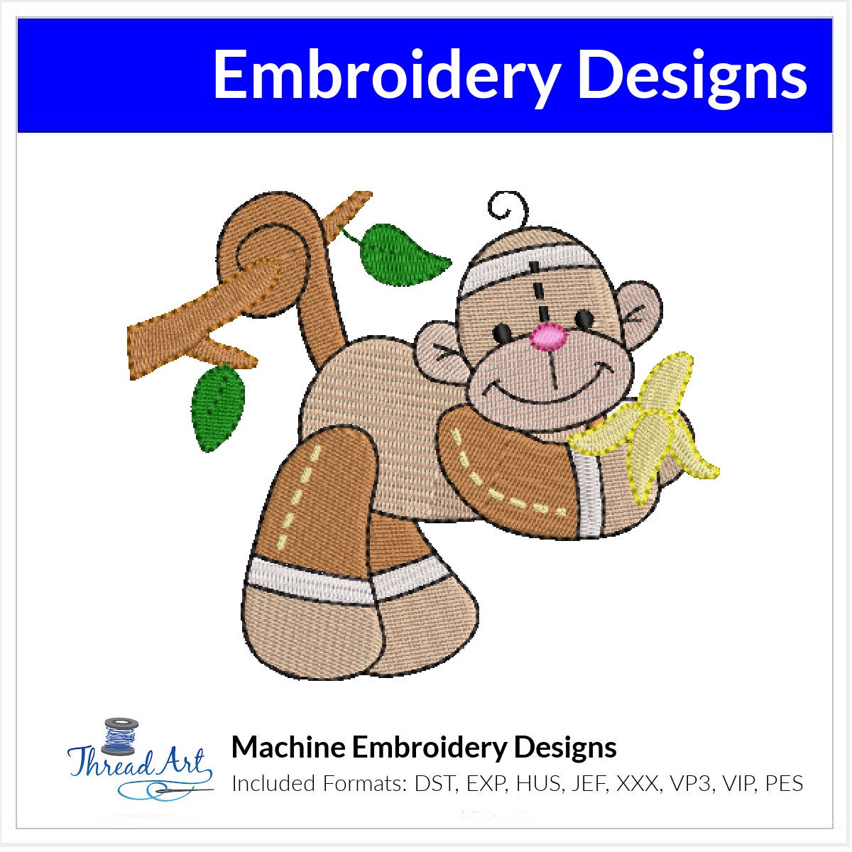 Sock Monkey Embroidery Design Instant Download - Multiple Sizes - 8 Fo ...