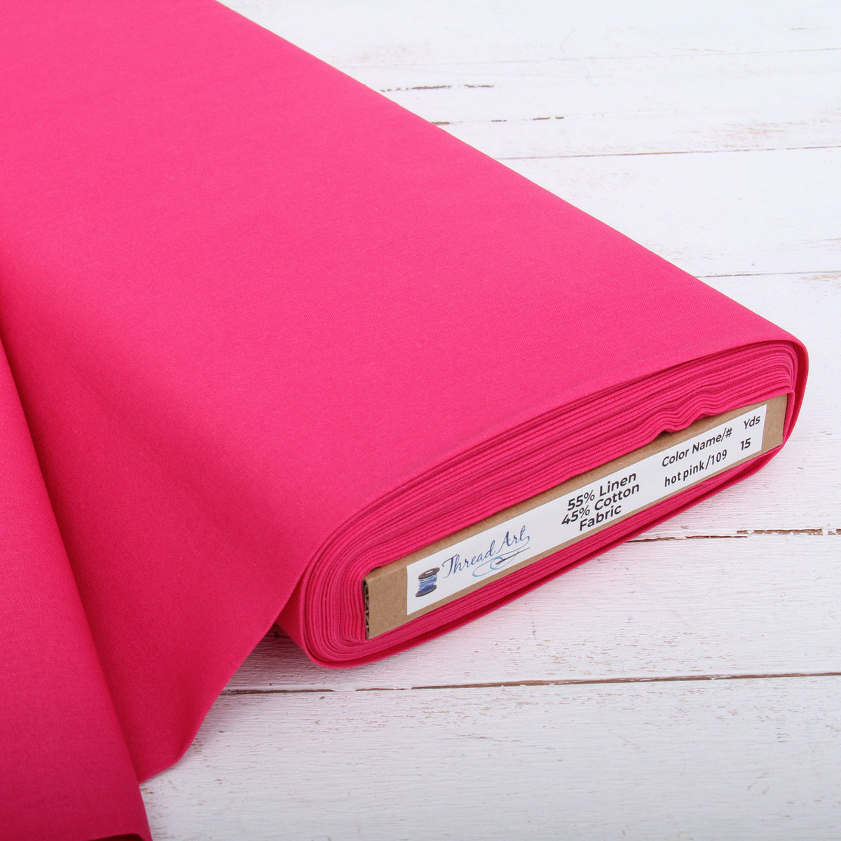 Premium Linen Fabric By The Yard - Hot Pink 55" Width - Cotton Linen ...