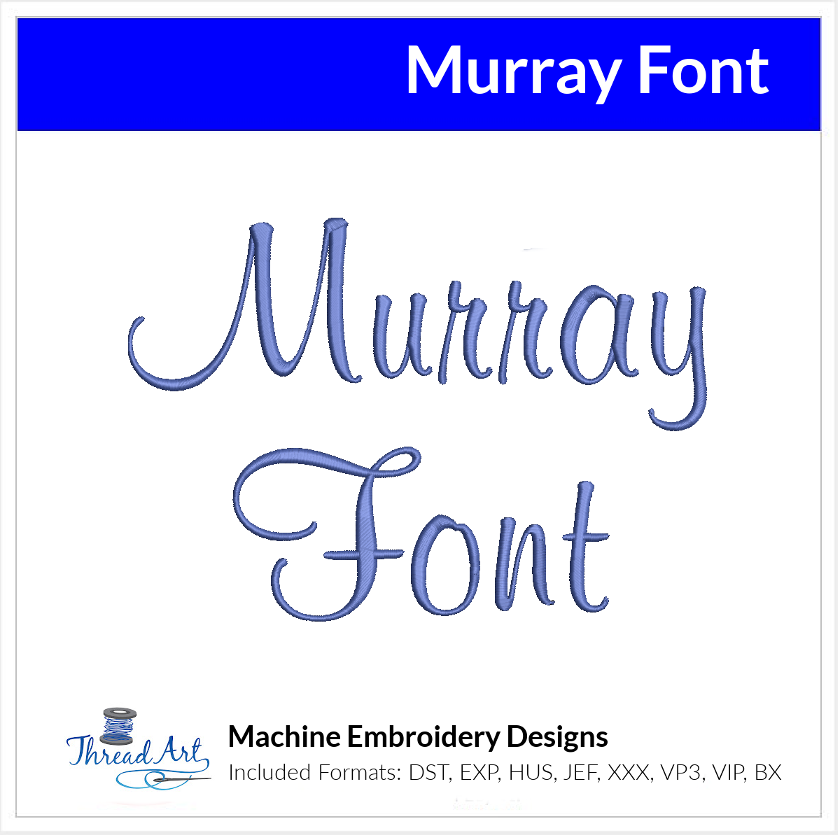 Murray Font Machine Embroidery Design Set - Cursive Alphabet Letters B — Threadart.com