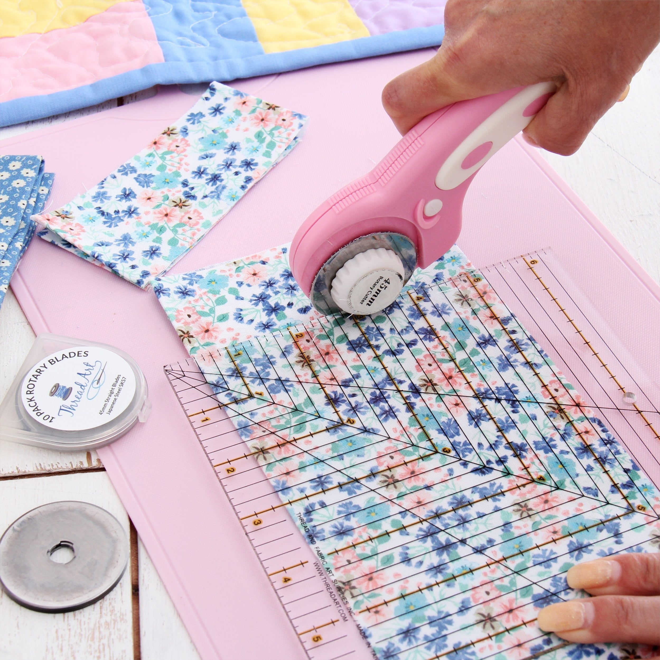 Threadart Premium Rotary Quilting Ruler 6" x 12" Inch Acrylic Cutting ...