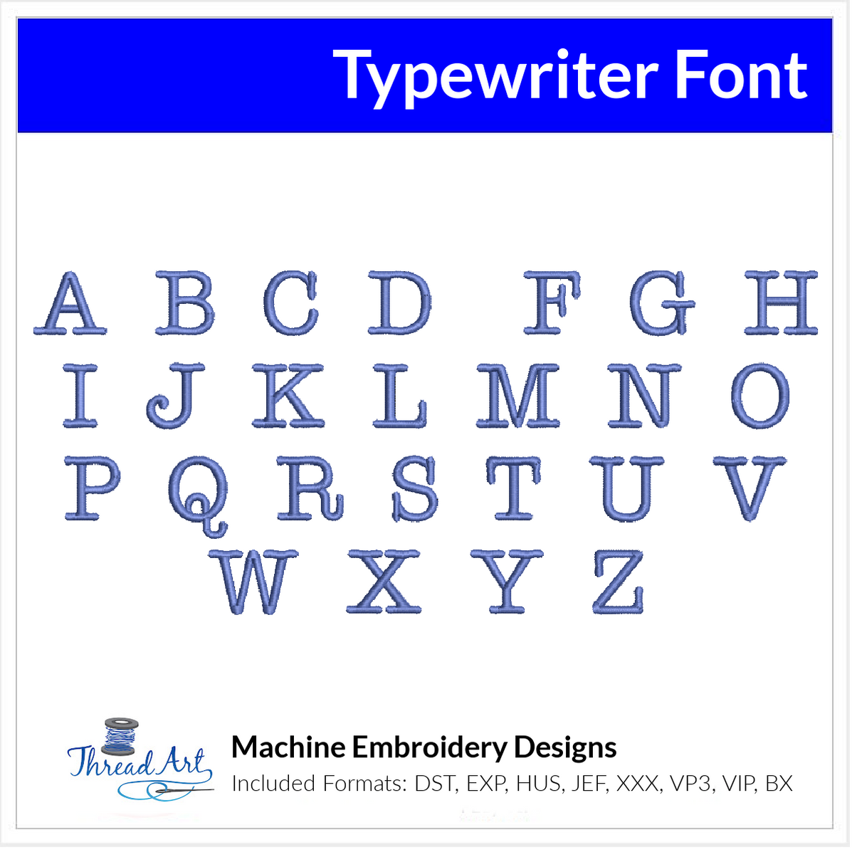 Typewriter Font Machine Embroidery Design Set - Alphabet Letters BX Fo ...