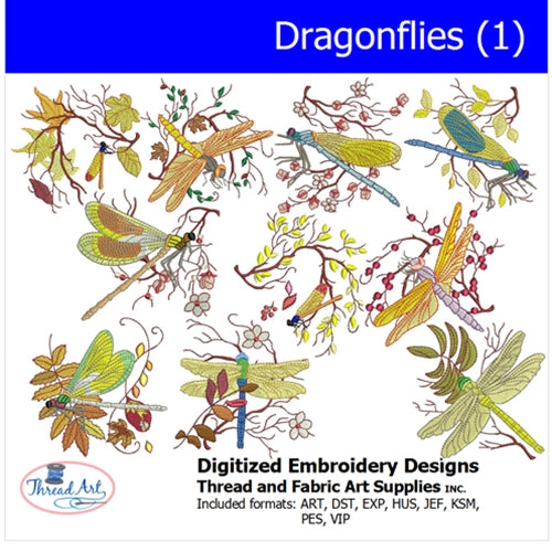 Machine Embroidery Designs - Dragonflies(1) — Threadart.com