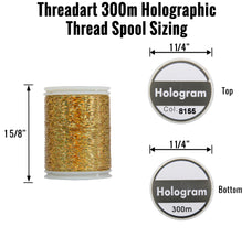 Sparkle Holographic Thread - 300 Meters - Black — Threadart.com
