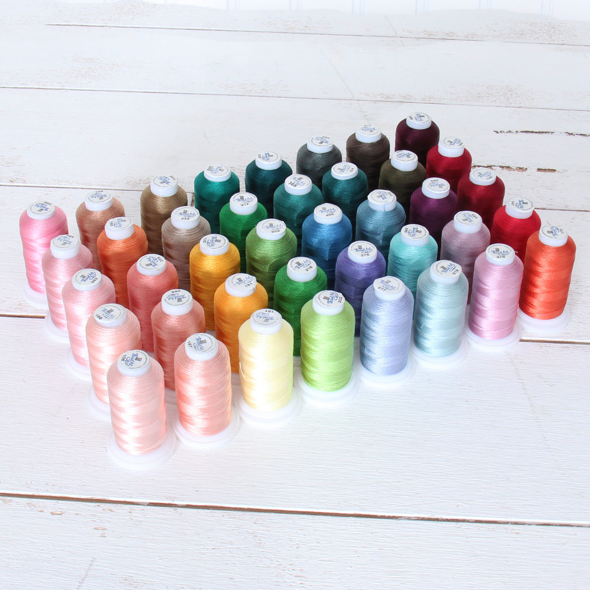 40 Cones of 500 Meters Polyester Machine Embroidery Thread - Vivid Set ...