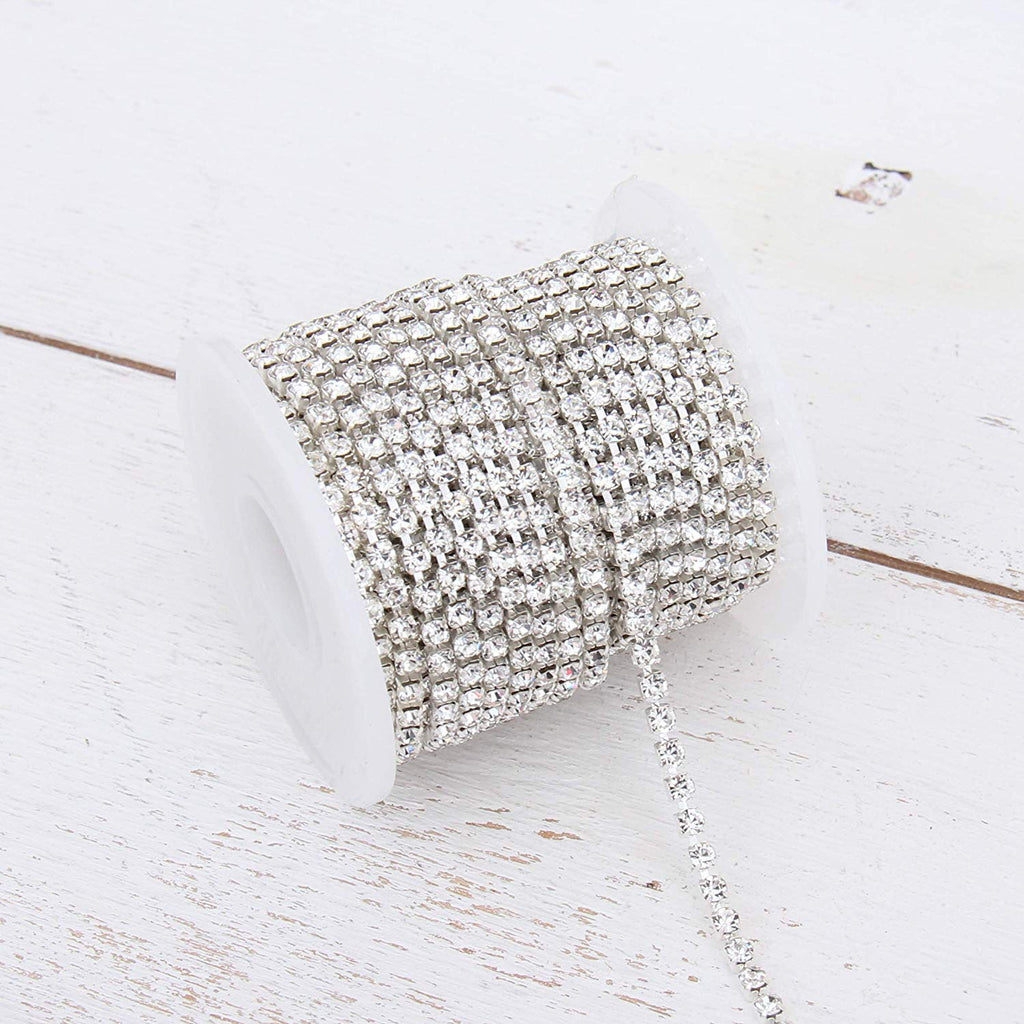 Rhinestone Chain by the Roll- Available in Gold and Silver Trim ...
