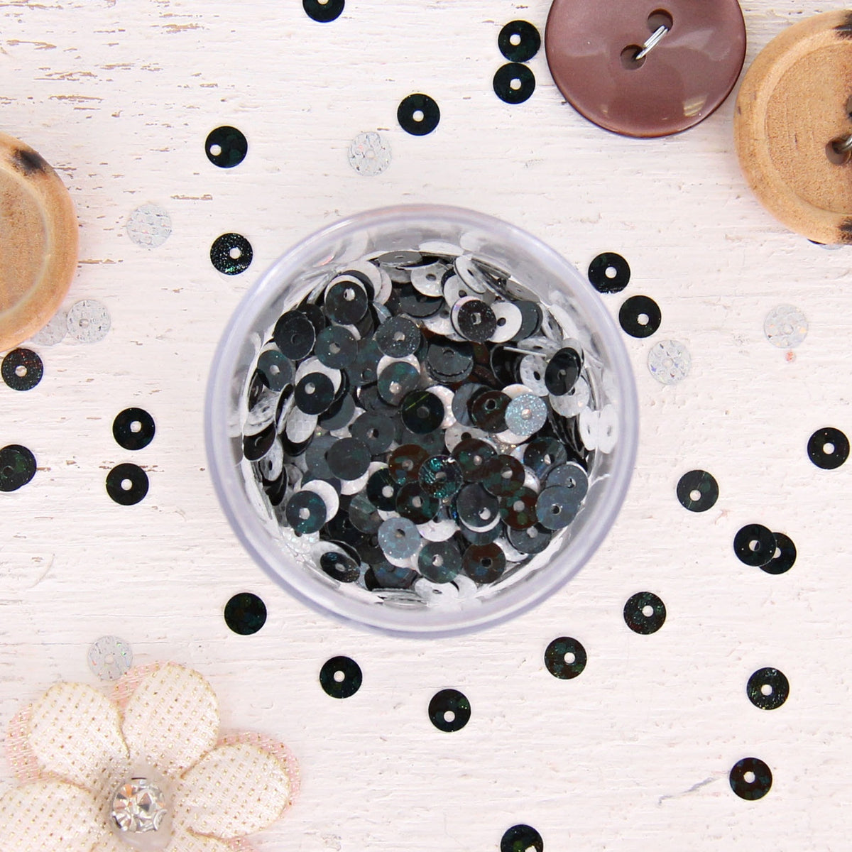 Iron on Hot Fix Sequin - 4mm Black — Threadart.com