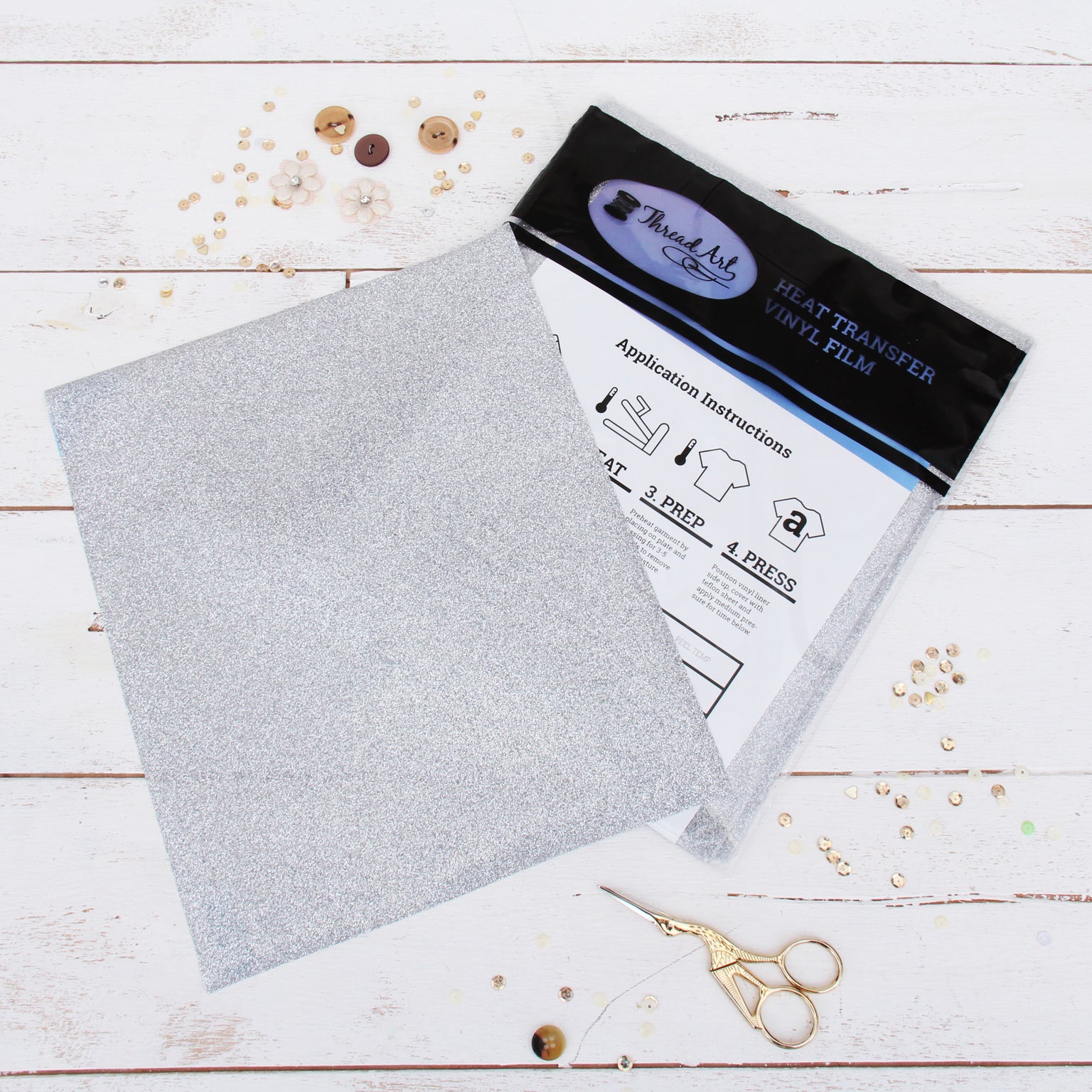 Heat Transfer Vinyl Sheet Packs - Solid and Glitter Finishes - Wide ...