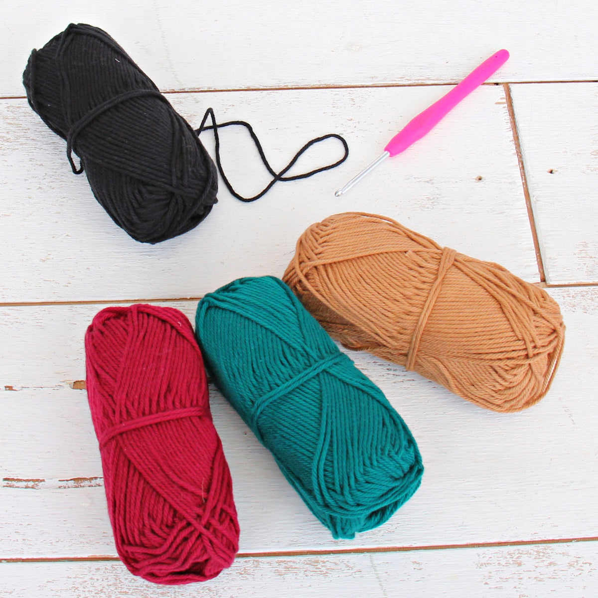 Crochet 100% Pure Cotton Yarn #4 Set - 4 Pack of Jewel Tone Colors ...