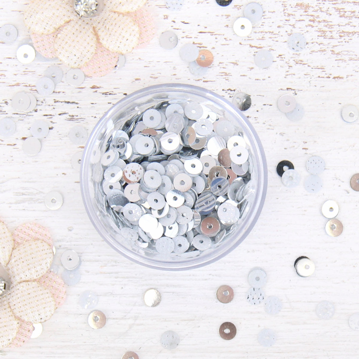 Iron on Hot Fix Sequin Metallic - 4MM Silver — Threadart.com