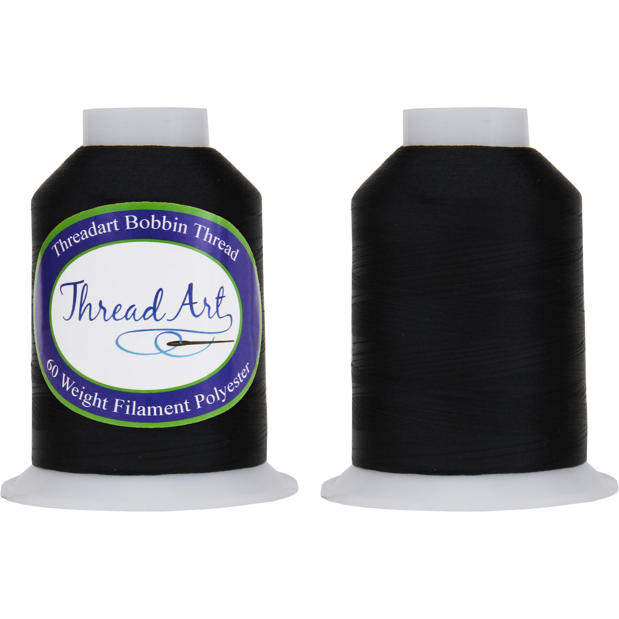 Bobbin Thread - 60wt Black - 5000 Meters — Threadart.com