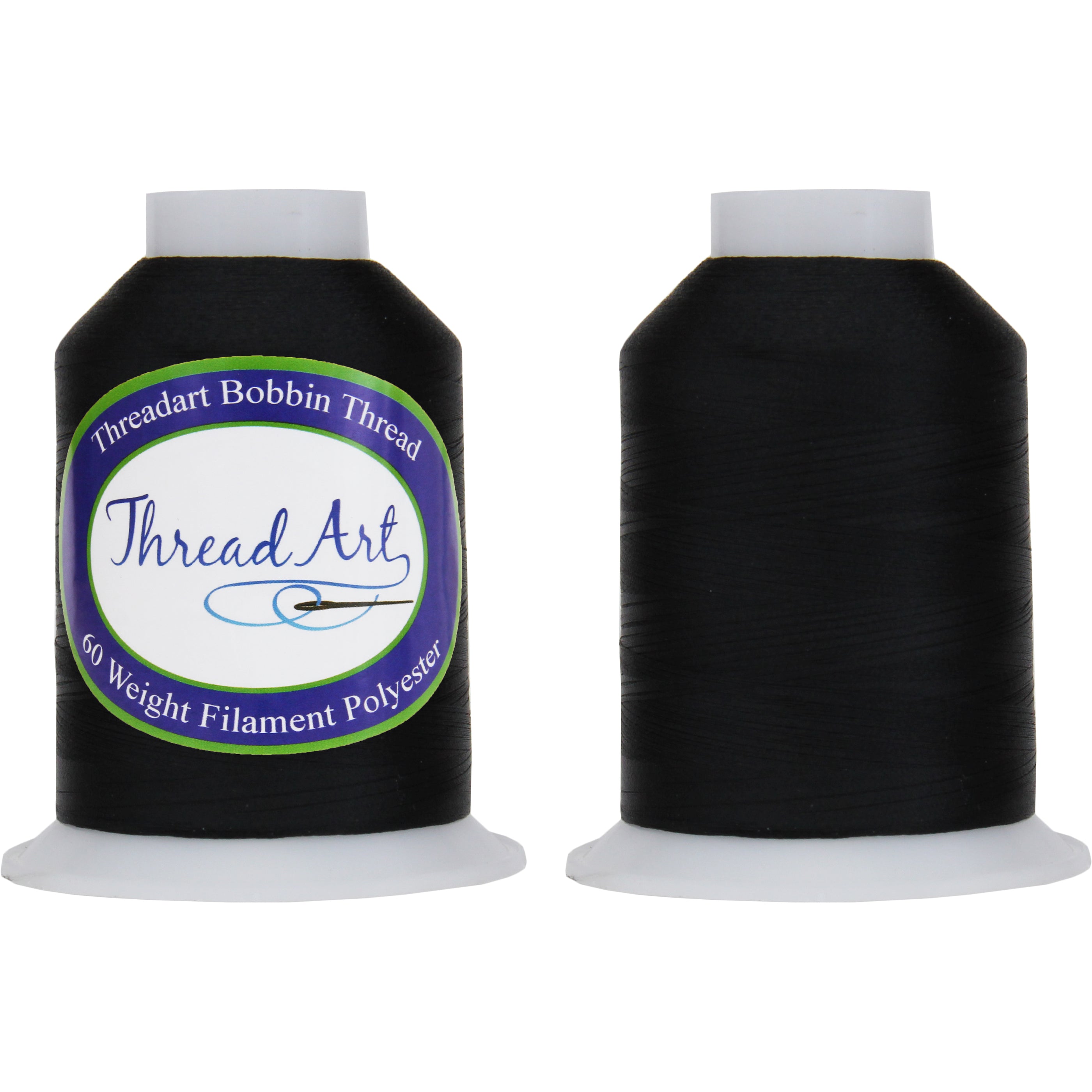 Bobbin Thread - 60wt Black - 5000 Meters — Threadart.com