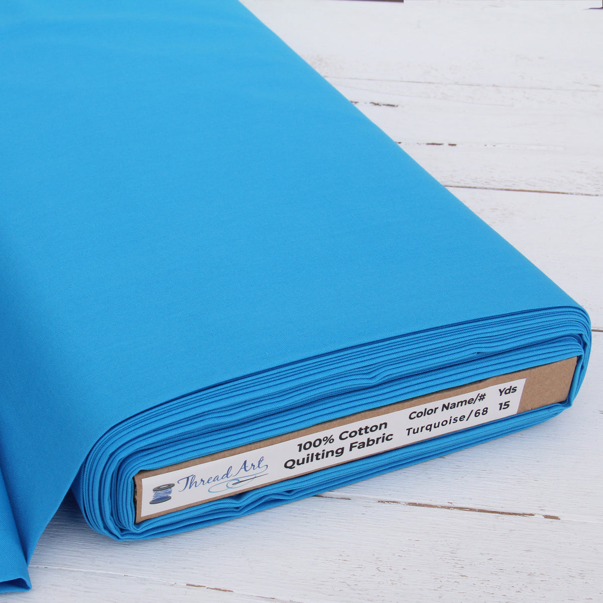 Premium Cotton Quilting Fabric Sold By The Yard - Solid Turquoise ...