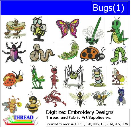 Machine Embroidery Designs - Bugs(1) — Threadart.com