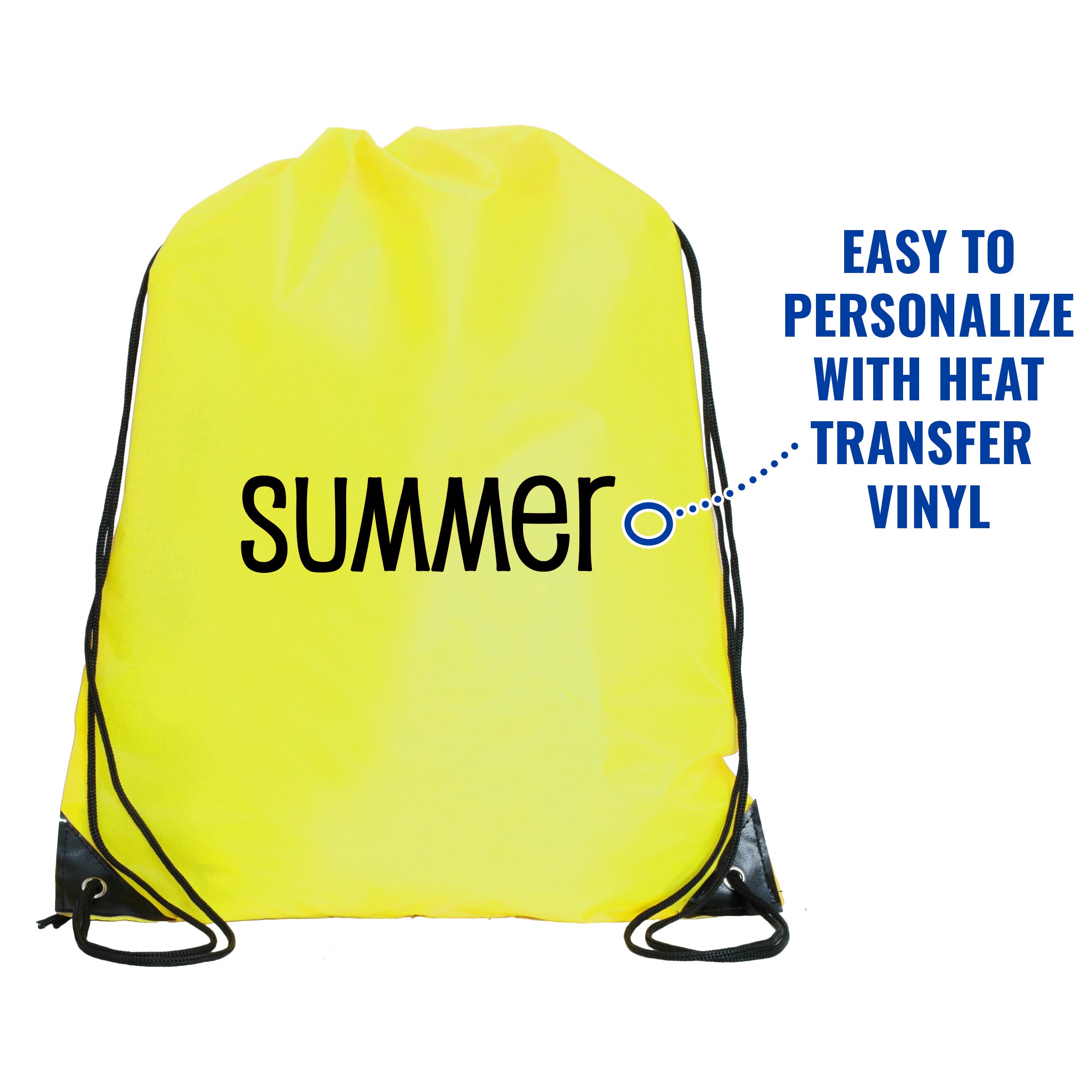 10 Drawstring Tote Bags -Neon Yellow Sports Cinch Sack String Backpack ...