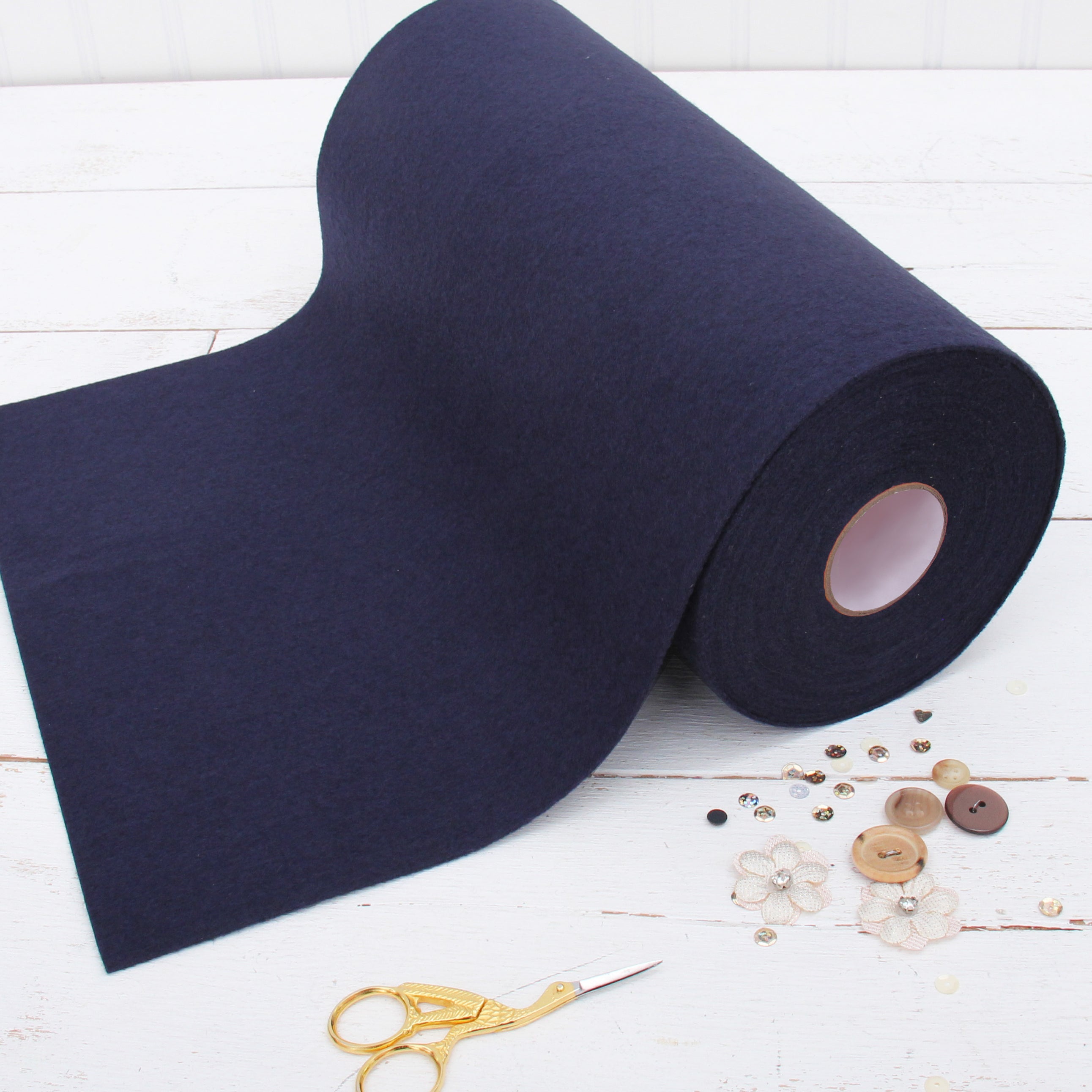Dark Navy Felt 12" x 10 Yard Roll - Soft Premium Felt Fabric ...