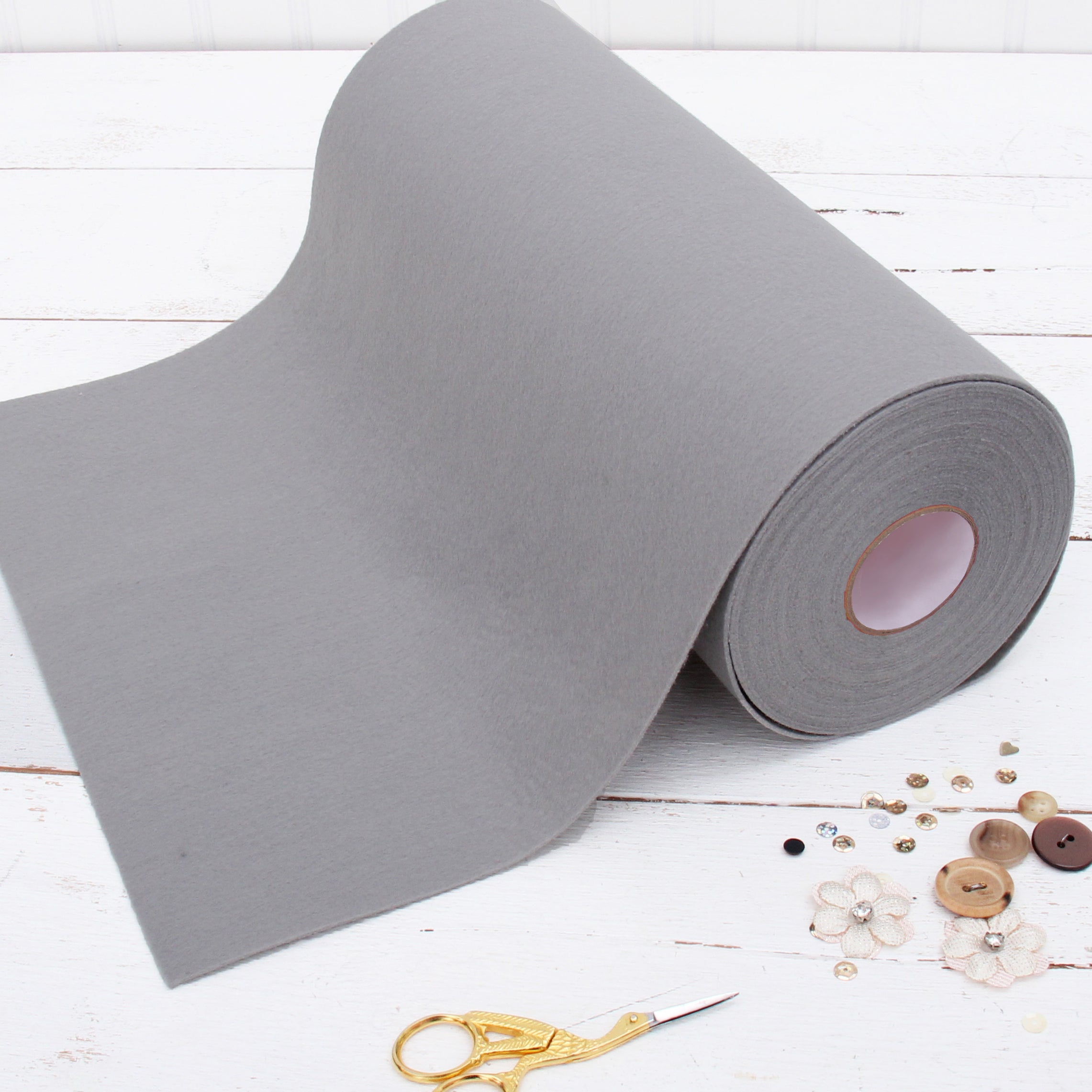 Light Grey Felt 12" x 10 Yard Roll - Soft Premium Felt Fabric ...