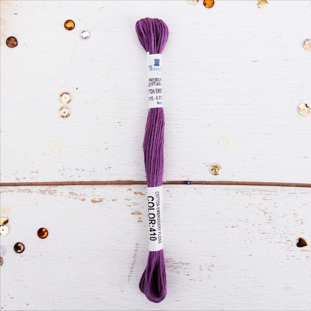 Purple Premium Cotton Embroidery Floss - Six Strand Thread - No. 410 ...