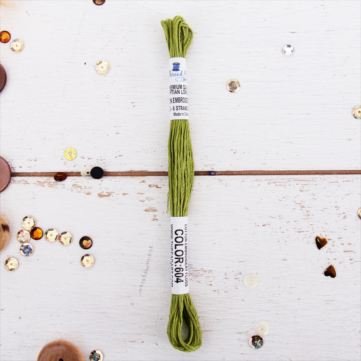 Avocado Premium Cotton Embroidery Floss - Six Strand Thread - No. 604 ...