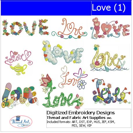 Machine Embroidery Designs - Love(1) — Threadart.com