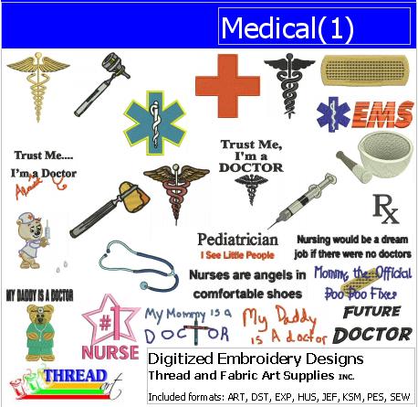 Machine Embroidery Designs - Medical(1) — Threadart.com