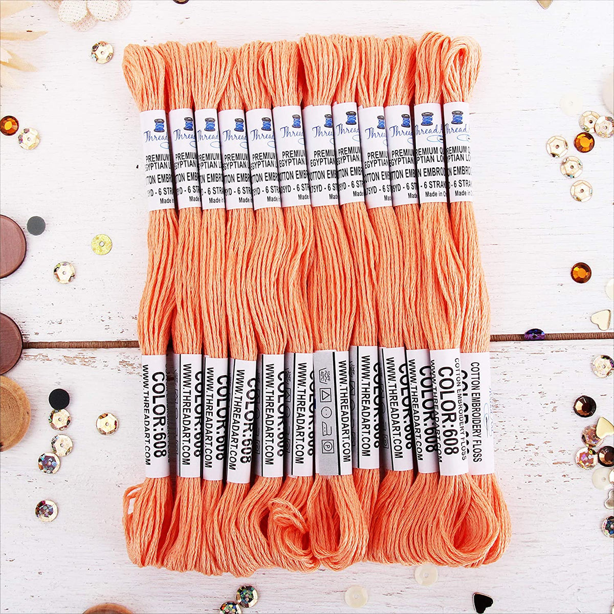 Melon Premium Cotton Embroidery Floss - Box of 12 - Six Strand Thread ...