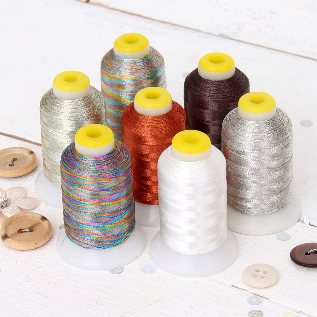 Metallic Thread 500m Spools - Durable, High Shine - Beautiful Colors ...