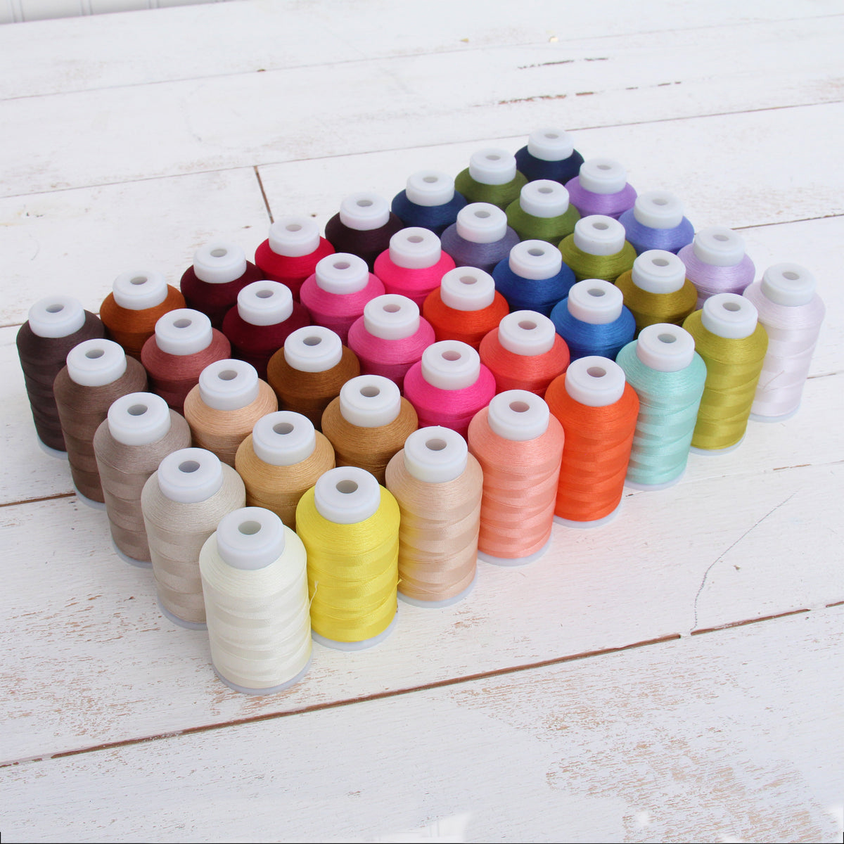 40 Colors Polyester Embroidery Thread Set- 1000M Cones - Set C ...