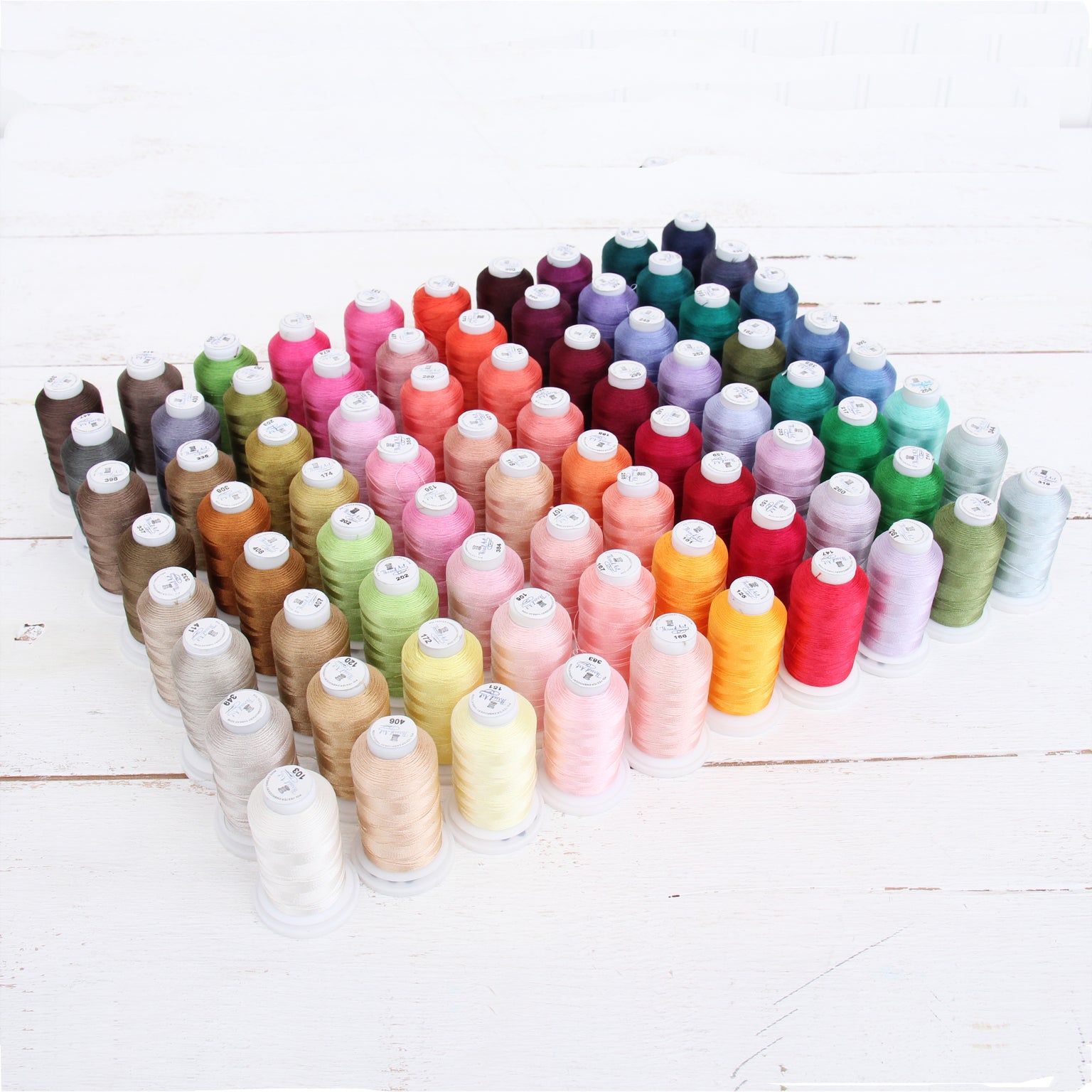 63 Cones Brother Colors 500 Meter Polyester Machine Embroidery Thread ...