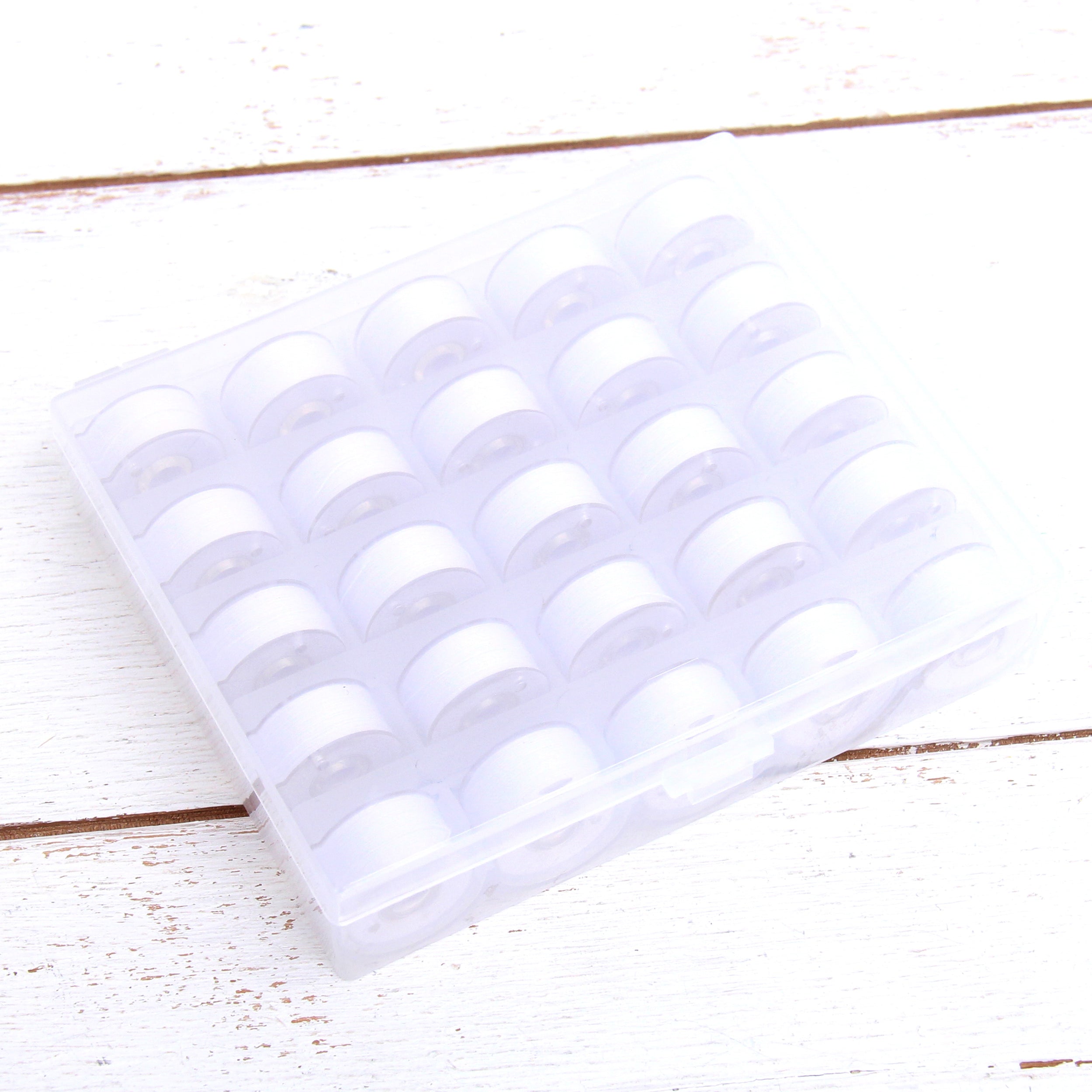 Prewound Sewing Bobbins - 25 Count - White Thread for Sewing Machine W ...