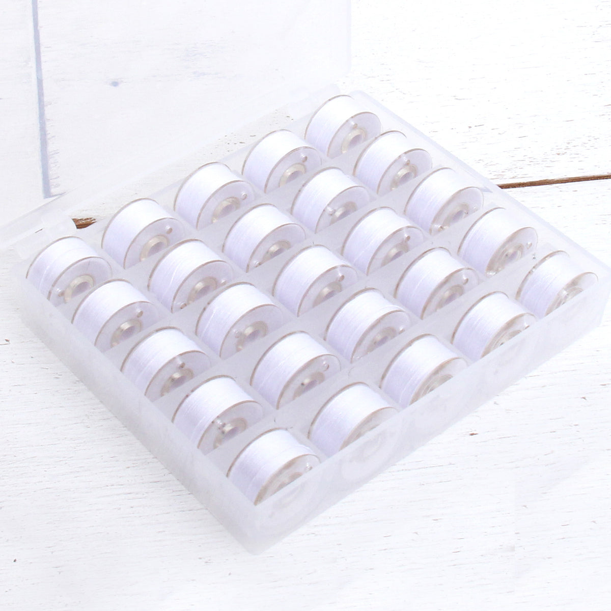 Prewound Sewing Bobbins - 25 Count - White Thread for Sewing Machine W ...