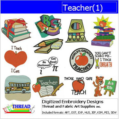 Machine Embroidery Designs - Teacher(1) — Threadart.com