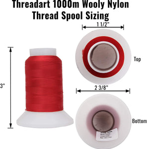 Wooly Nylon Thread- 1000m Spools - White - 50 Colors Stretchy ...